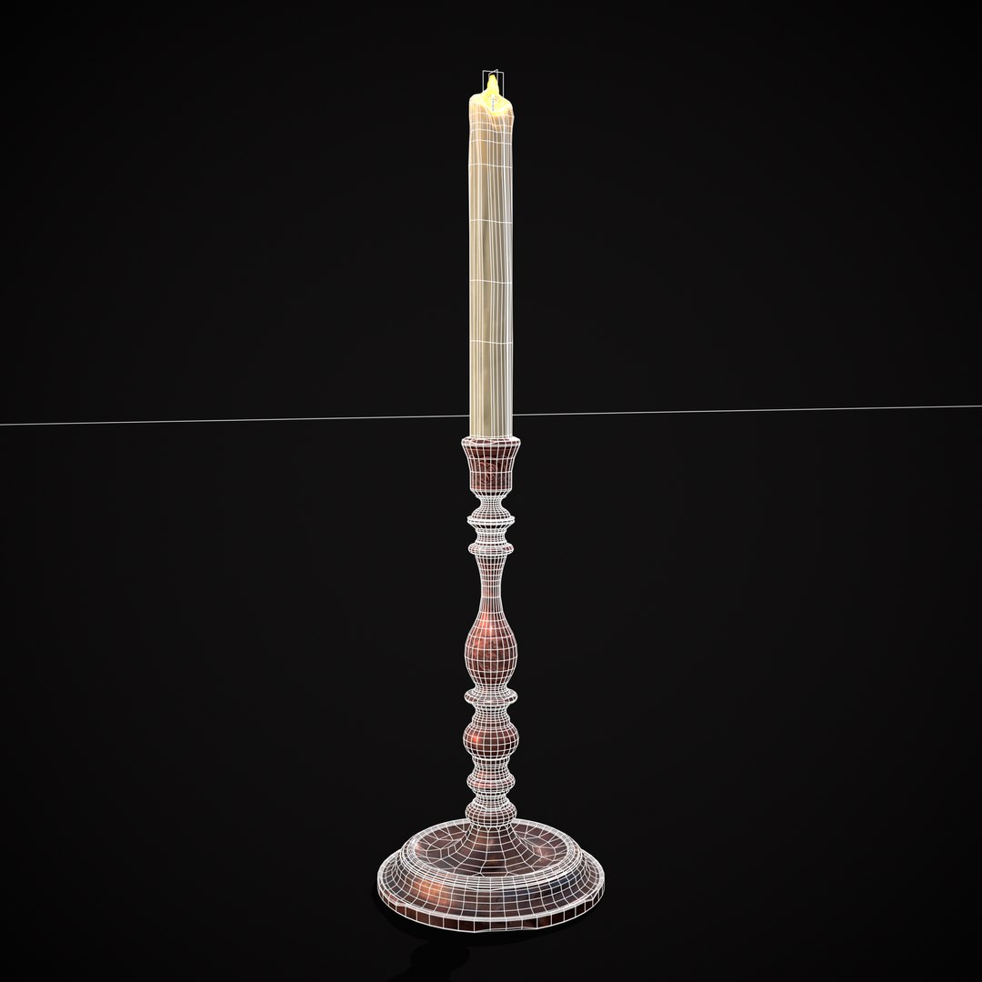 Thin Elegant Candle Stick 3D Model - TurboSquid 2103842