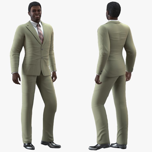 Modoのために装備されたフォーマルスーツのダークスキン黒人男性3Dモデル - TurboSquid 1679236
