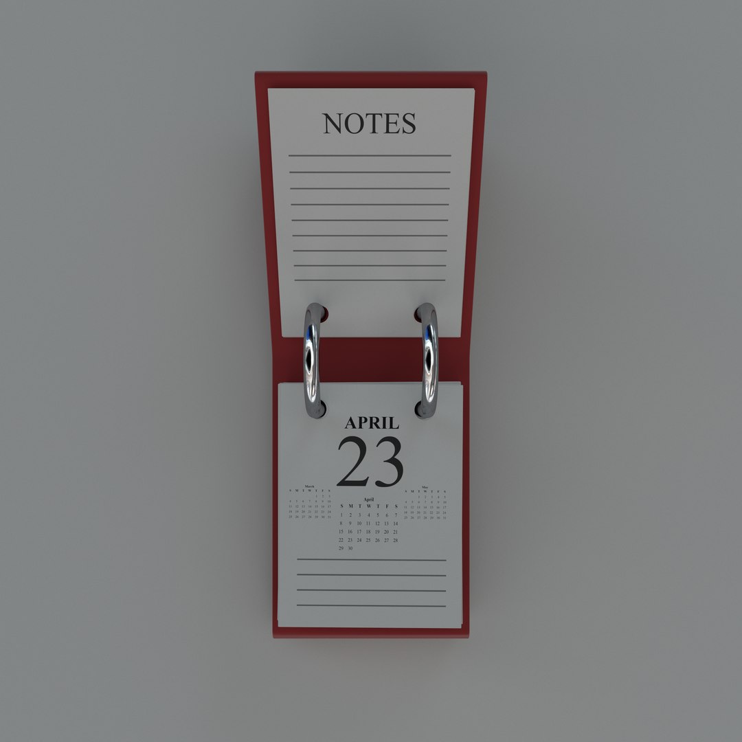 3d Model Desk Calender