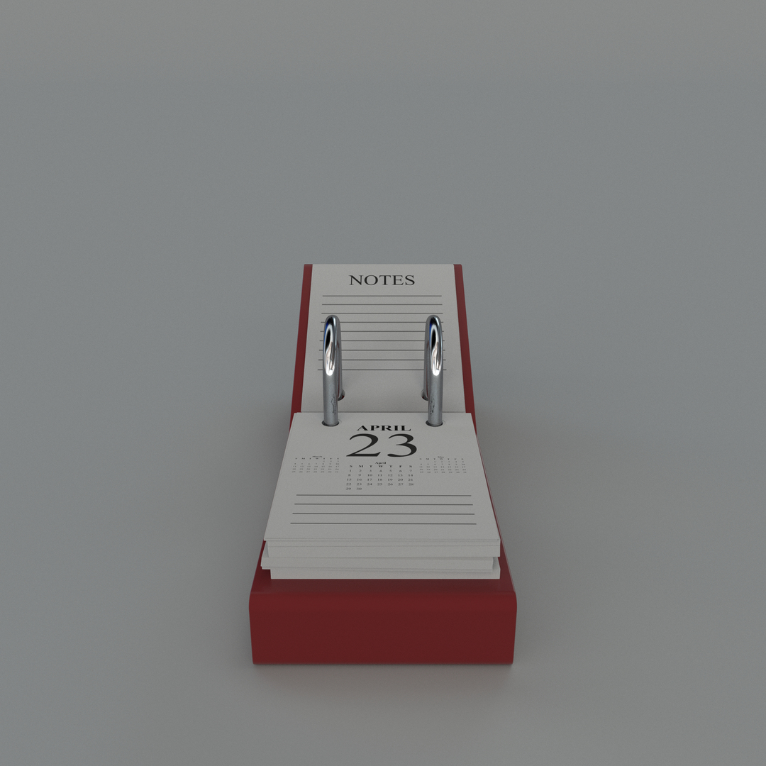 3d Model Desk Calender