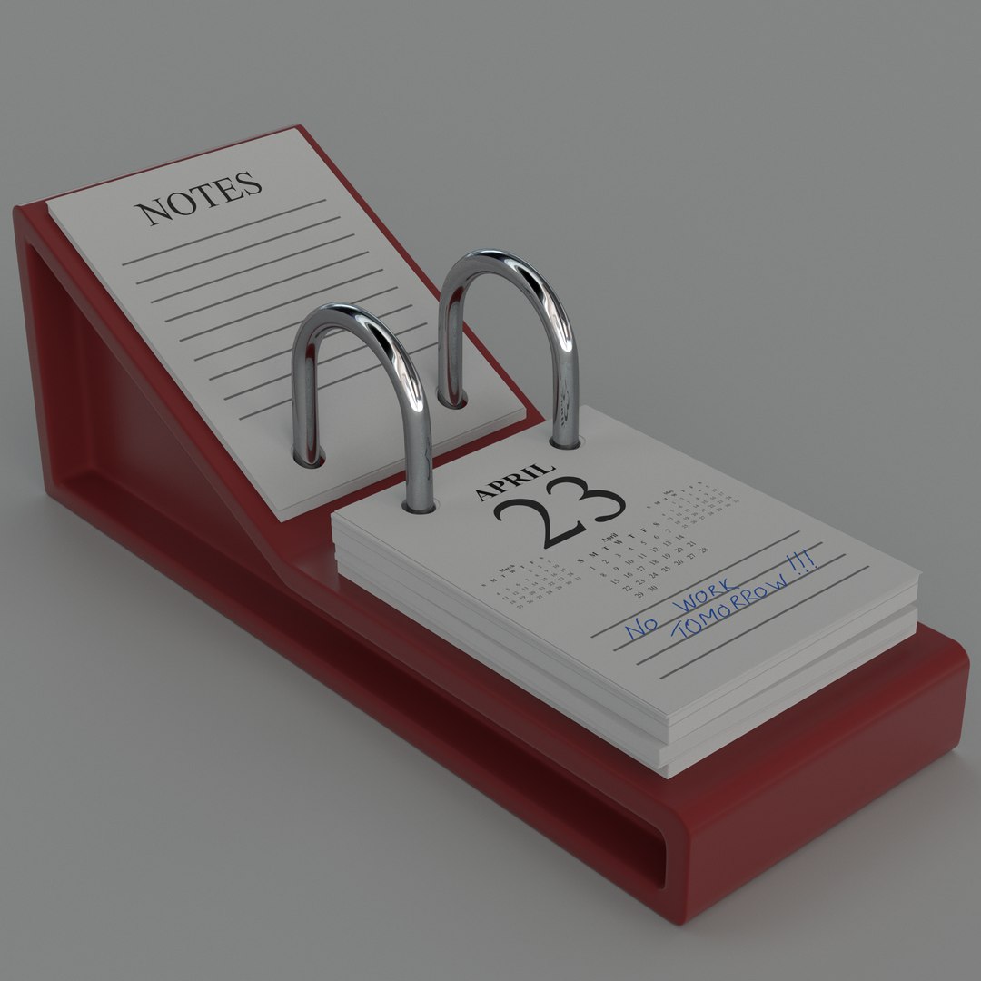 3d Model Desk Calender