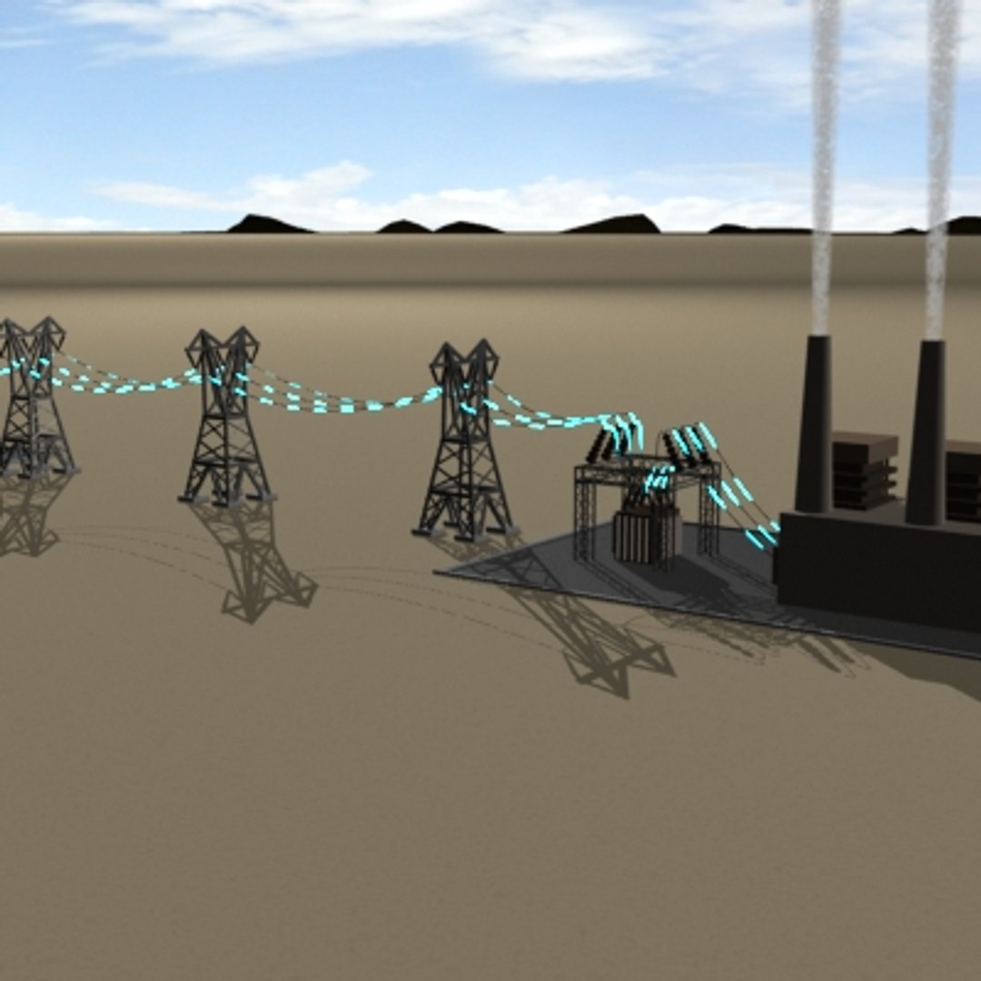 Electricity Flow Transmission 3d Model