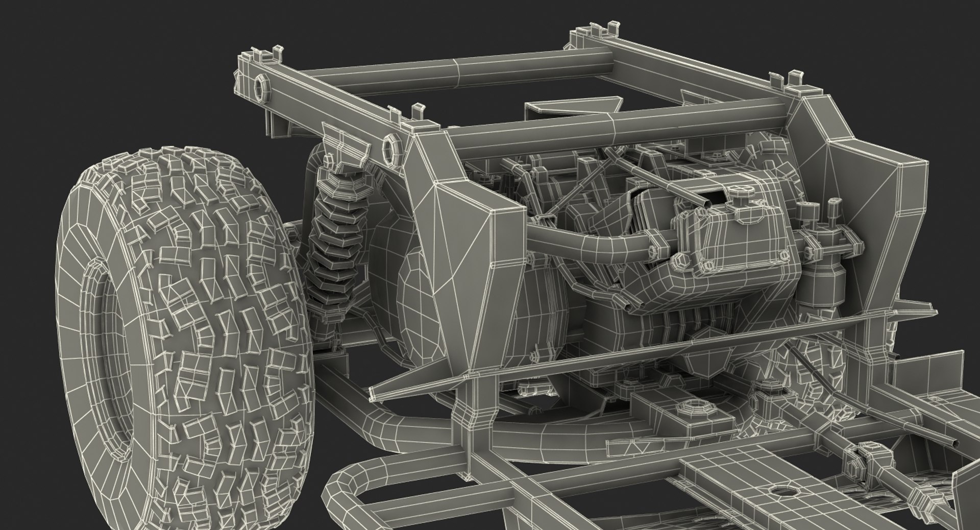Atv 4x4 frame suspension 3D - TurboSquid 1413115