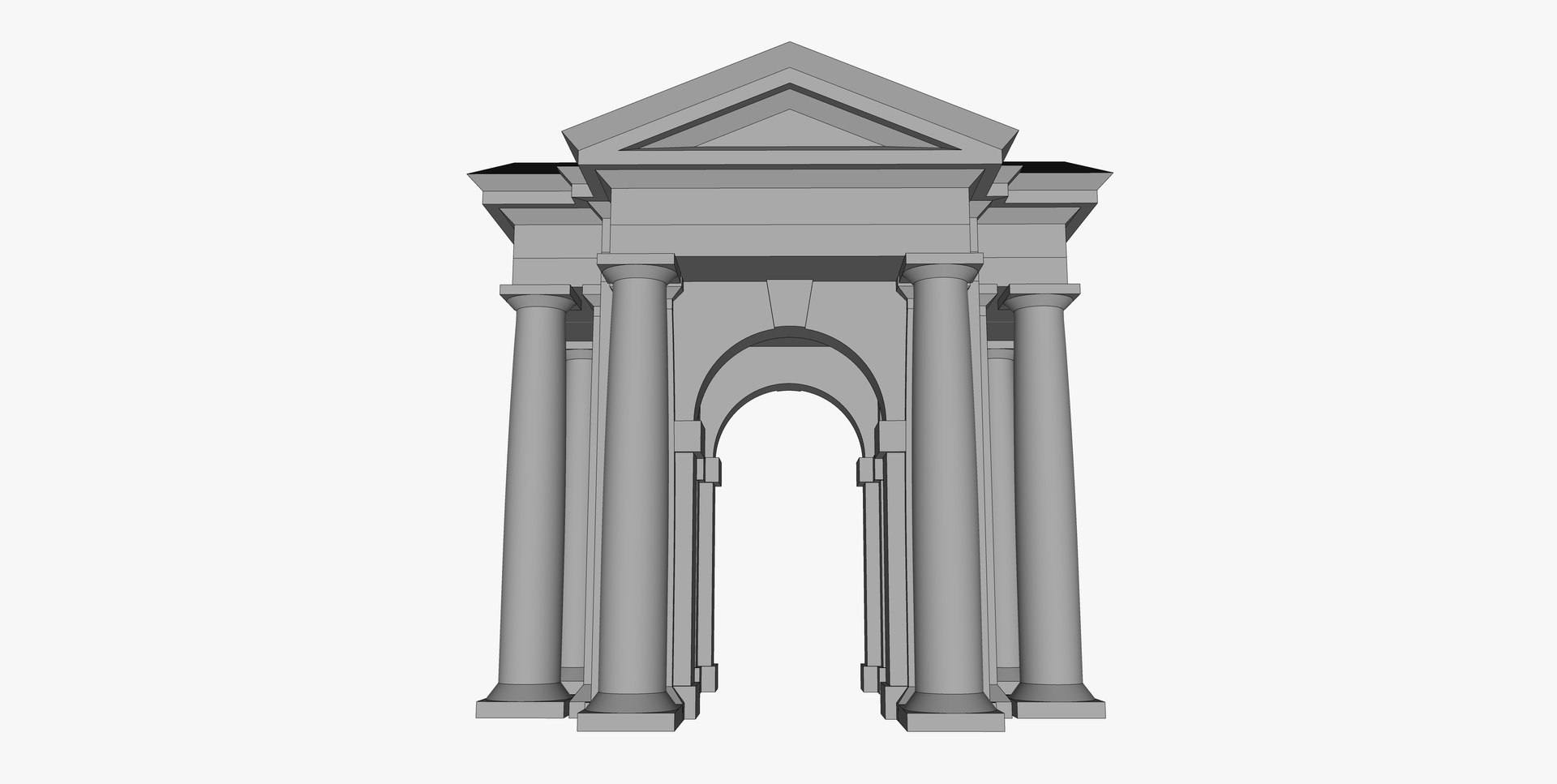 Toskanischer Orden Gewölbter Portikus im Mas mit freistehender Säule 3D ...