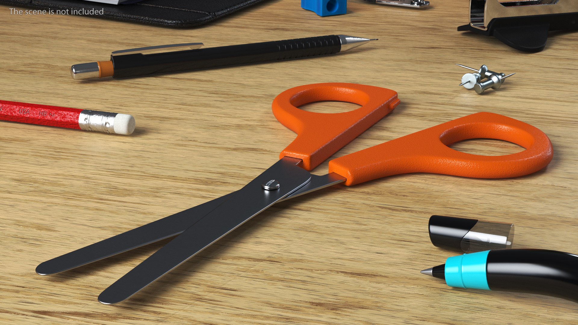 3D Orange Color Scissors Model - TurboSquid 2130645