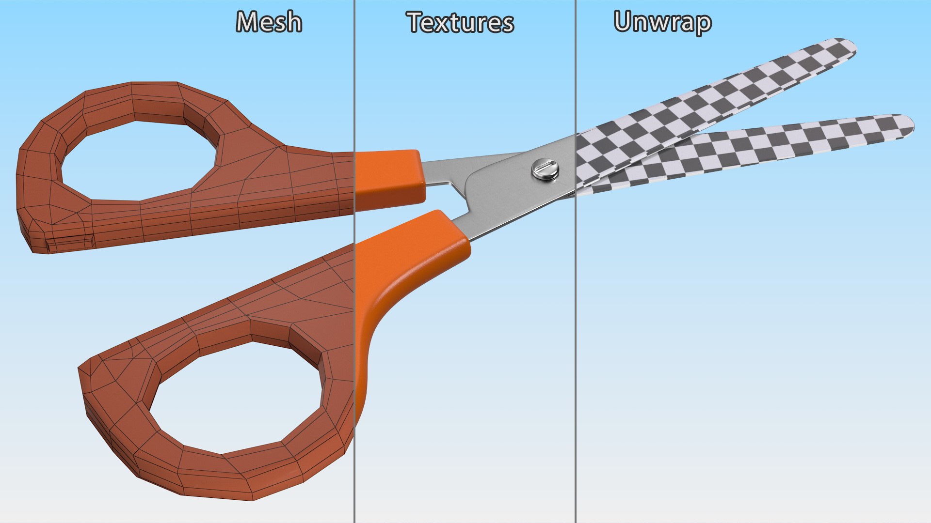 3D Orange Color Scissors model - TurboSquid 2130645