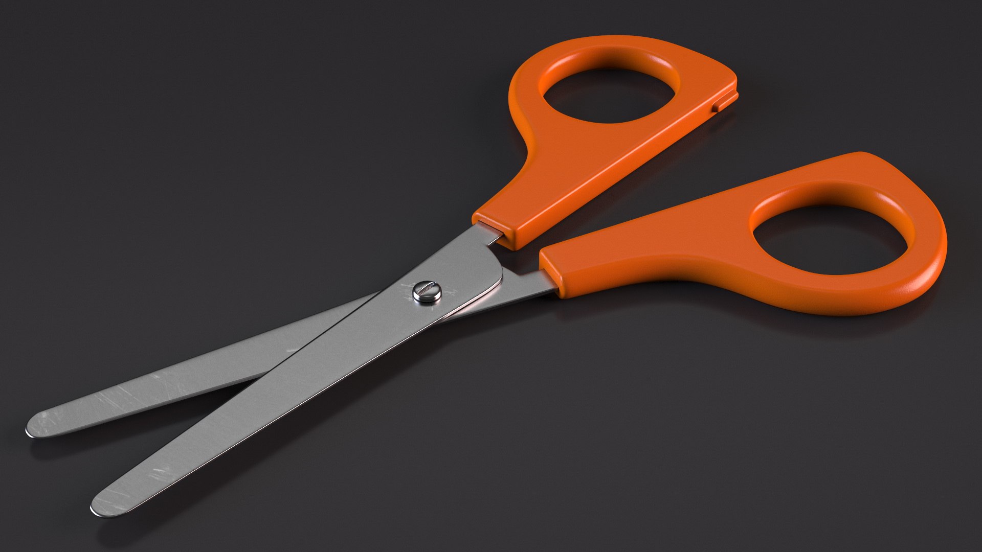 3D Orange Color Scissors model - TurboSquid 2130645