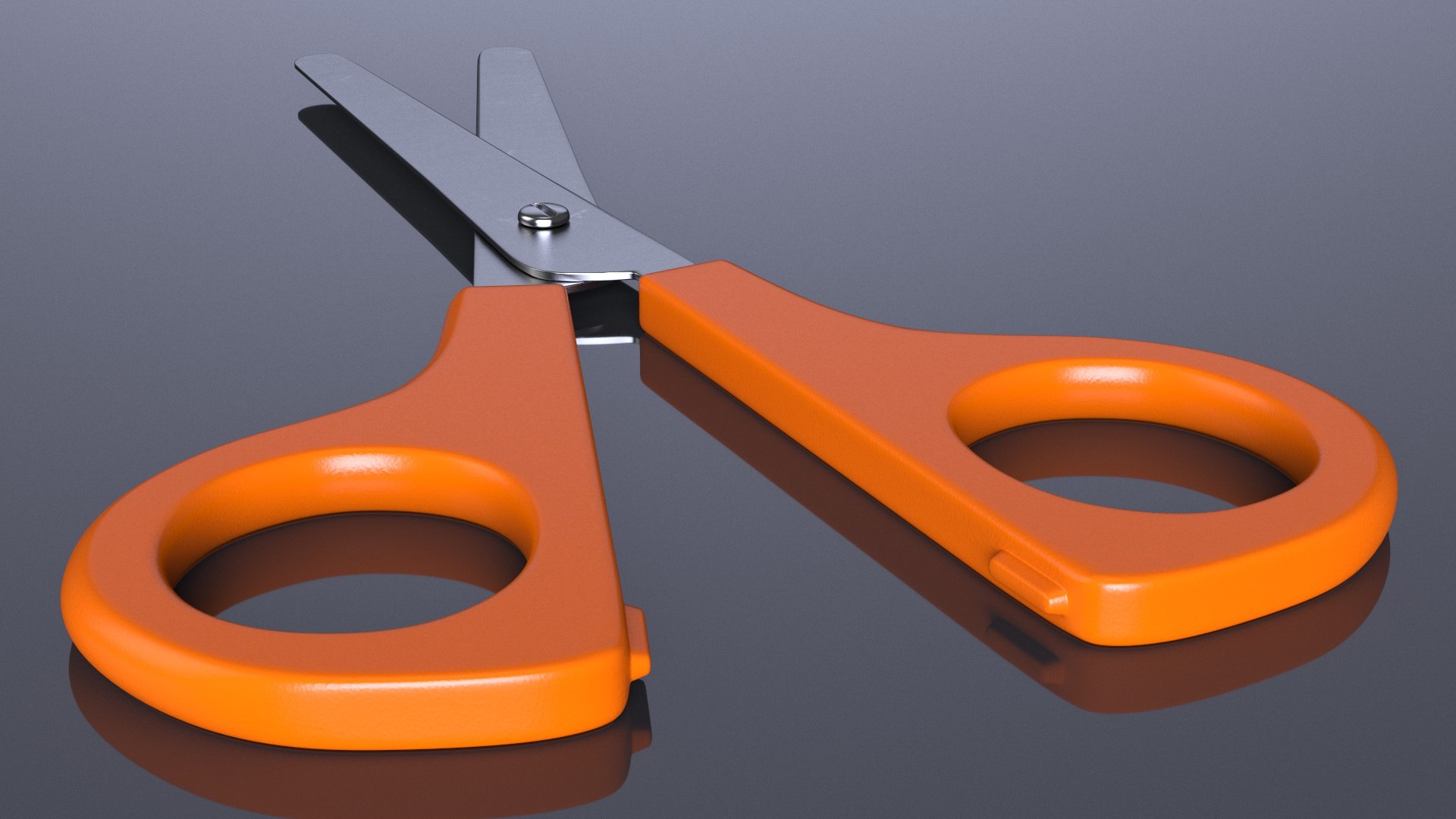 3D Orange Color Scissors model - TurboSquid 2130645