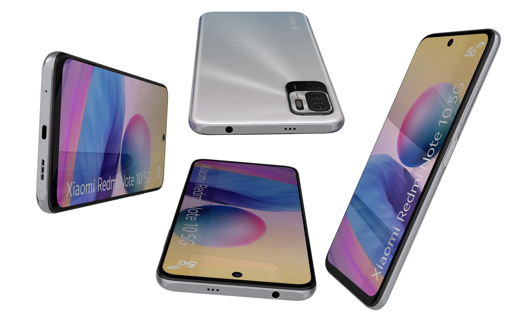 3D Xiaomi Redmi Note 10 5G Chrome Silver model - TurboSquid 1807705