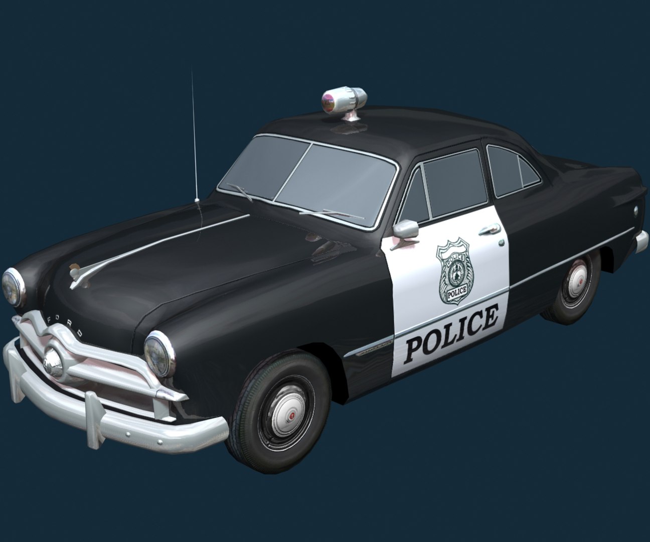 3d Model Retro Police Car