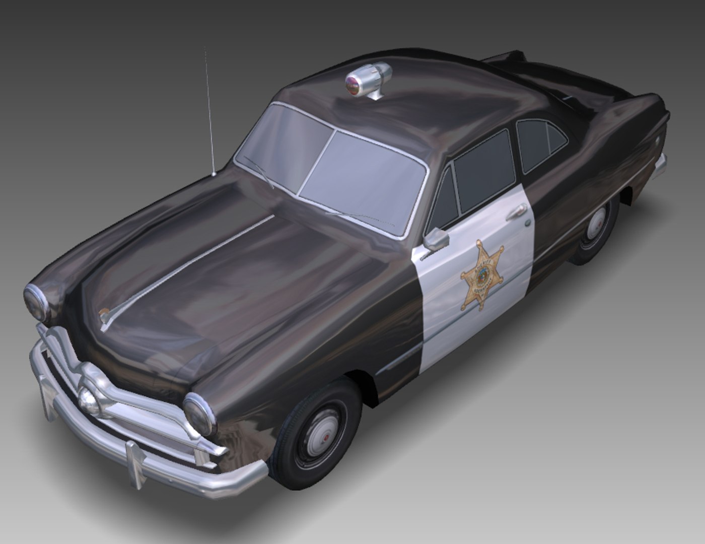 3d Model Retro Police Car