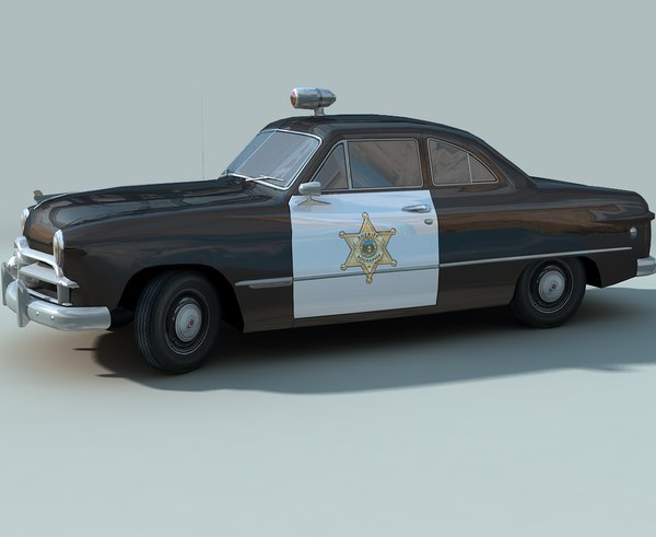 3d model retro police car