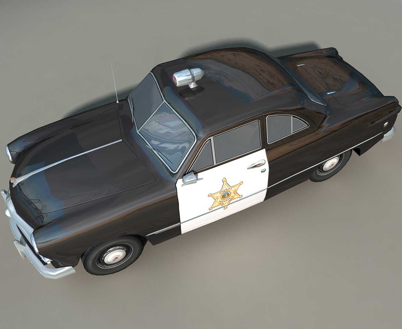 3d Model Retro Police Car