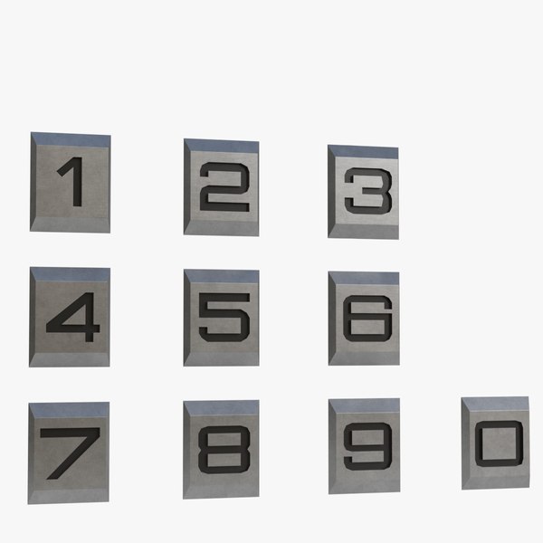 3D engraved numbers - TurboSquid 1486947