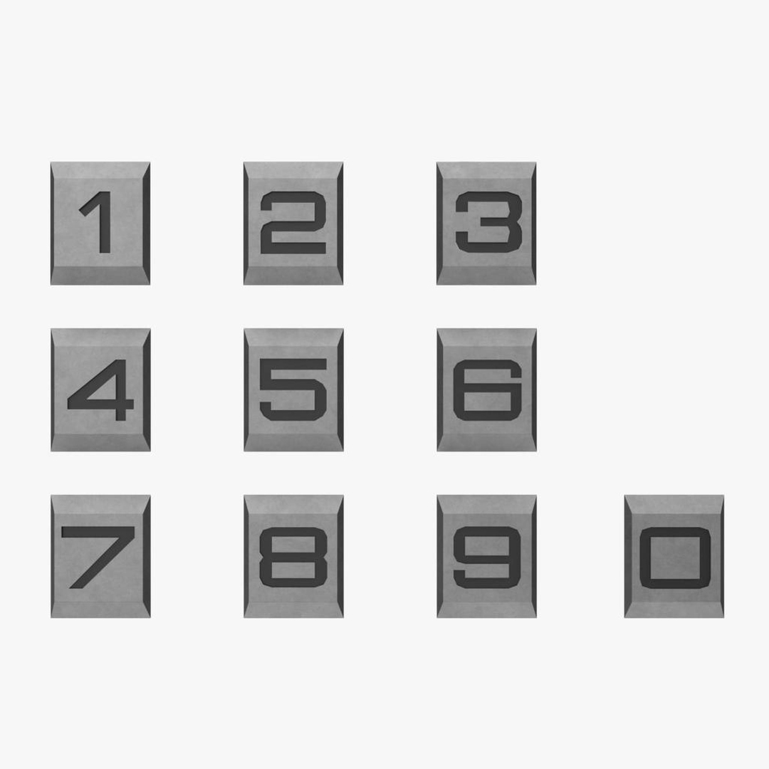 3D Engraved Numbers - TurboSquid 1486947