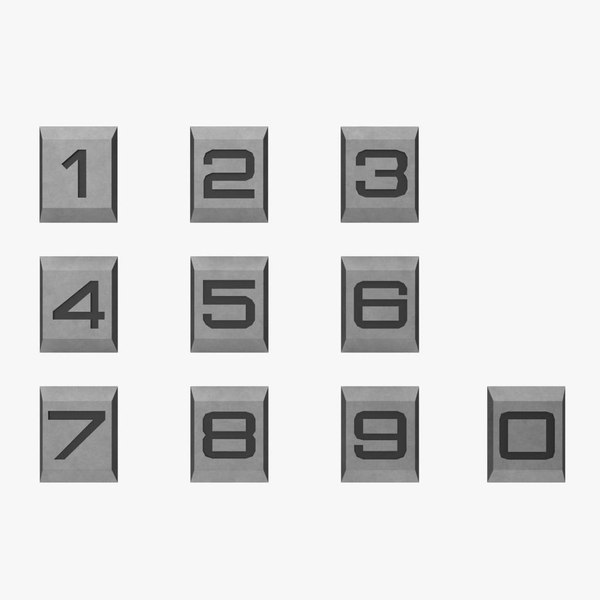 3D engraved numbers - TurboSquid 1486947