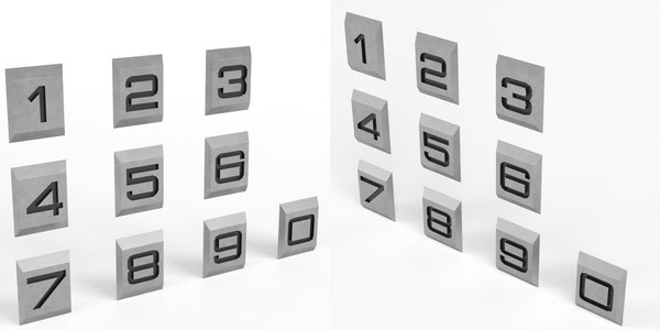 3D engraved numbers - TurboSquid 1486947