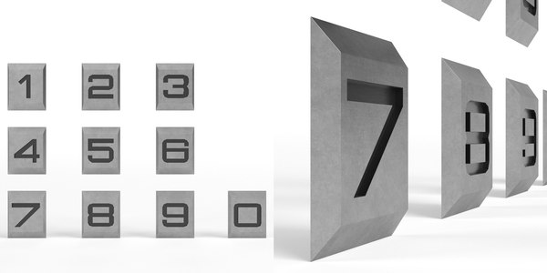 3D engraved numbers - TurboSquid 1486947