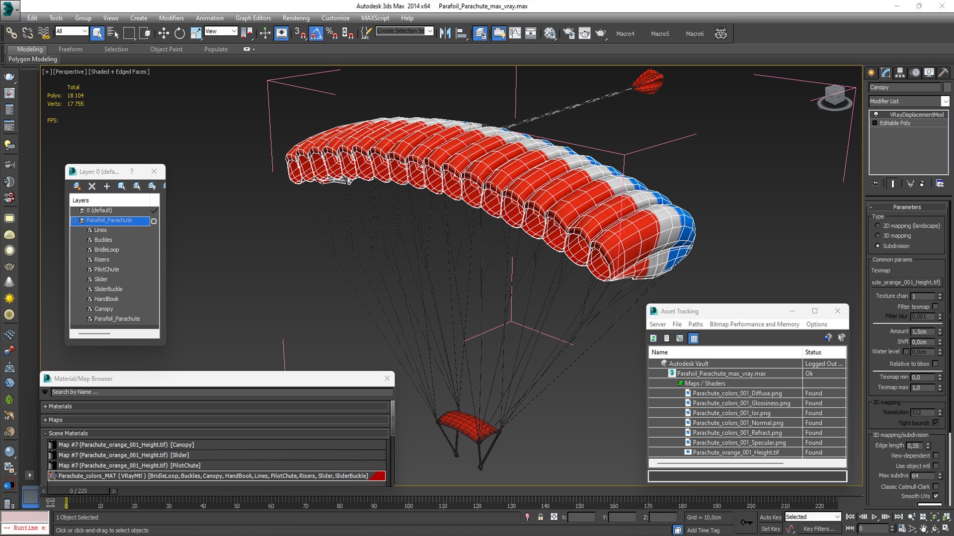 3D Parafoil Parachute Model - TurboSquid 2219515