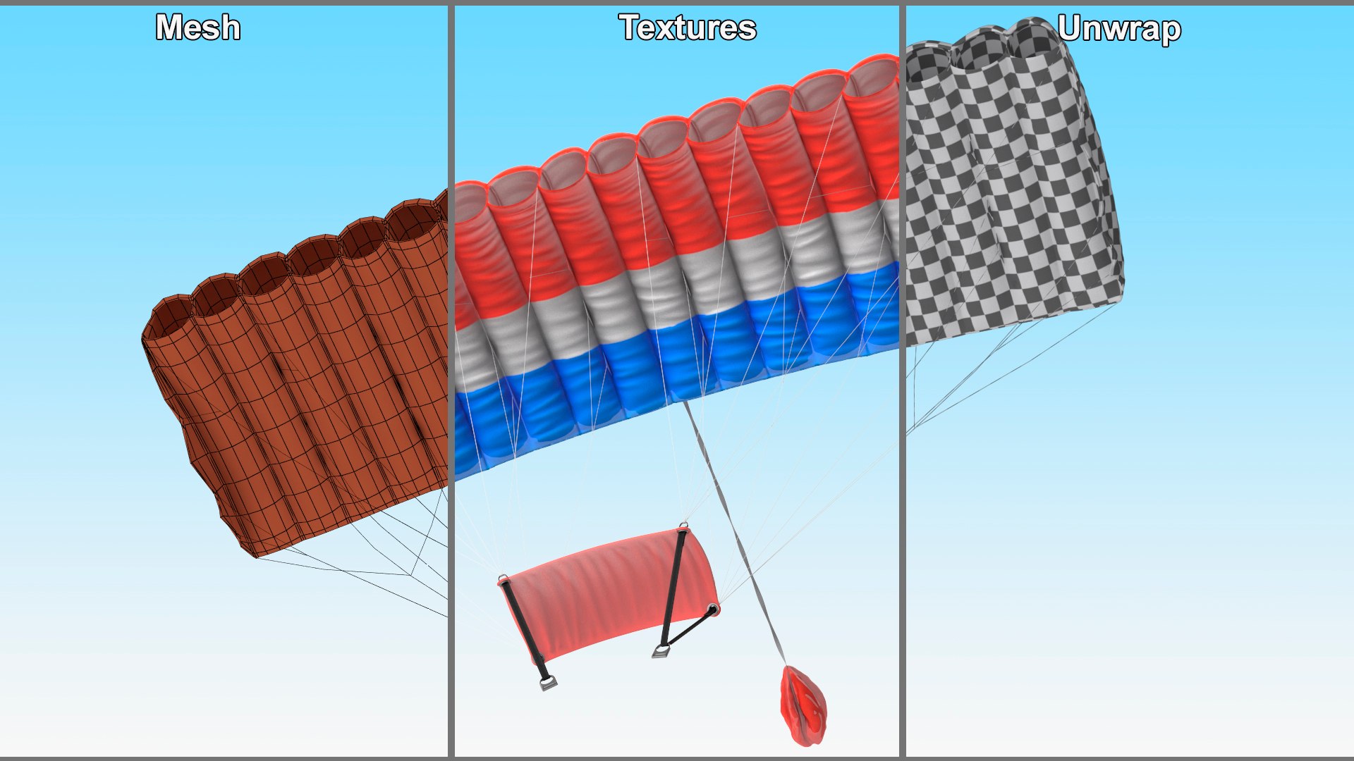 3D Parafoil Parachute Model - TurboSquid 2219515