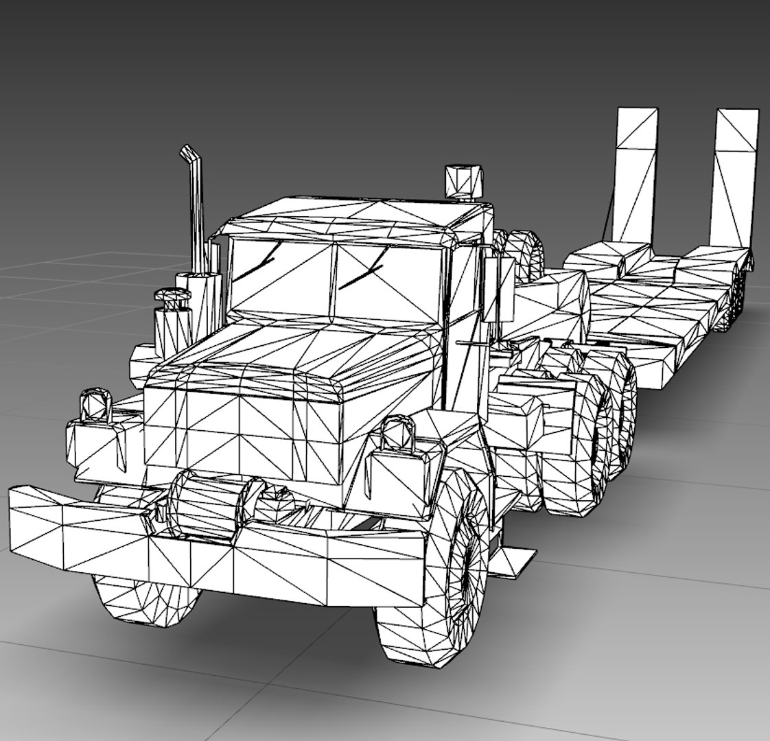 3d military truck-low loader abrams