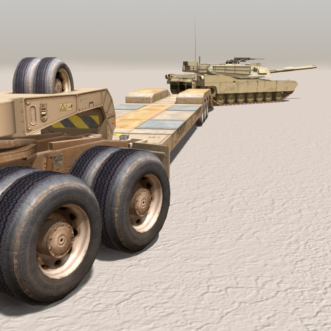 3d Military Truck-low Loader Abrams