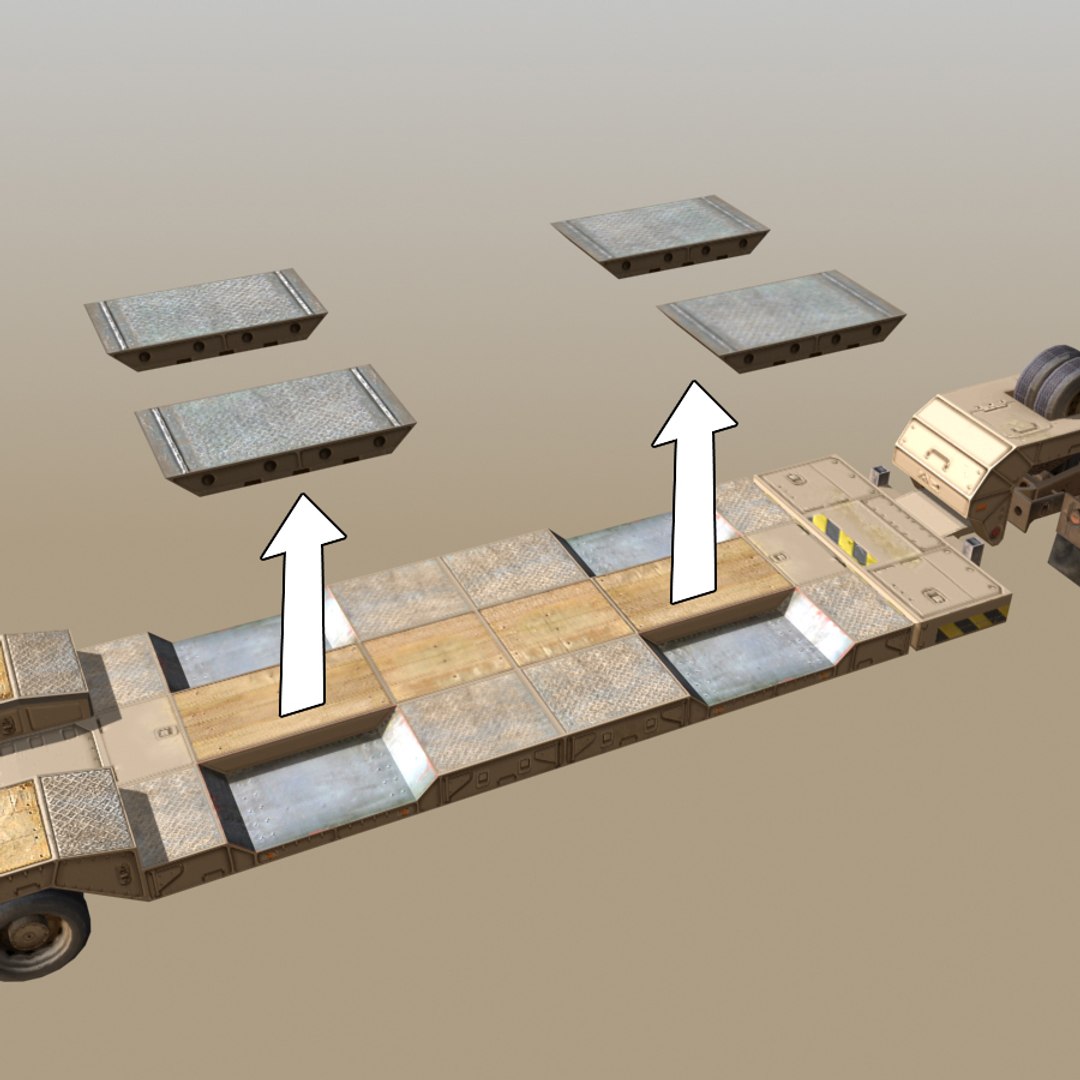 3d Military Truck-low Loader Abrams