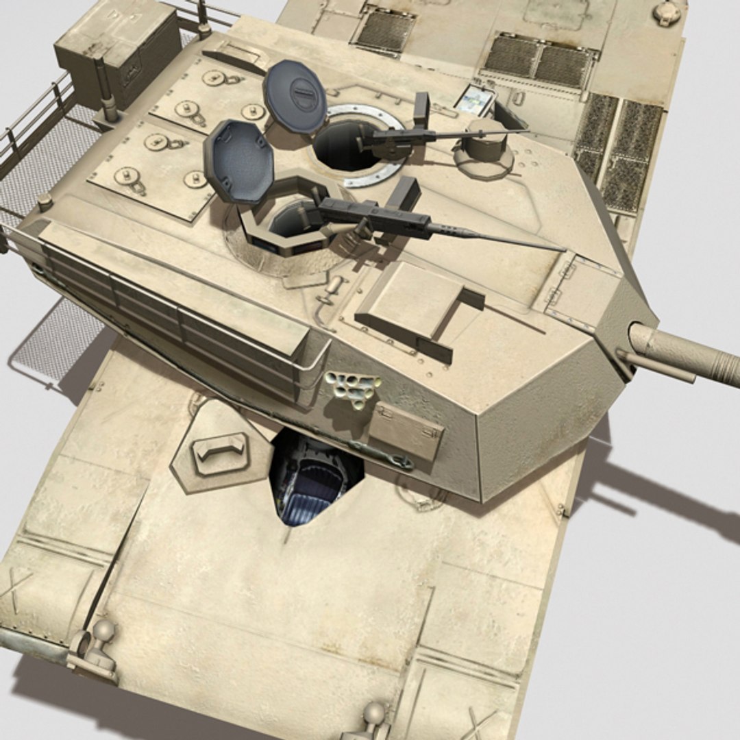 3d military truck-low loader abrams