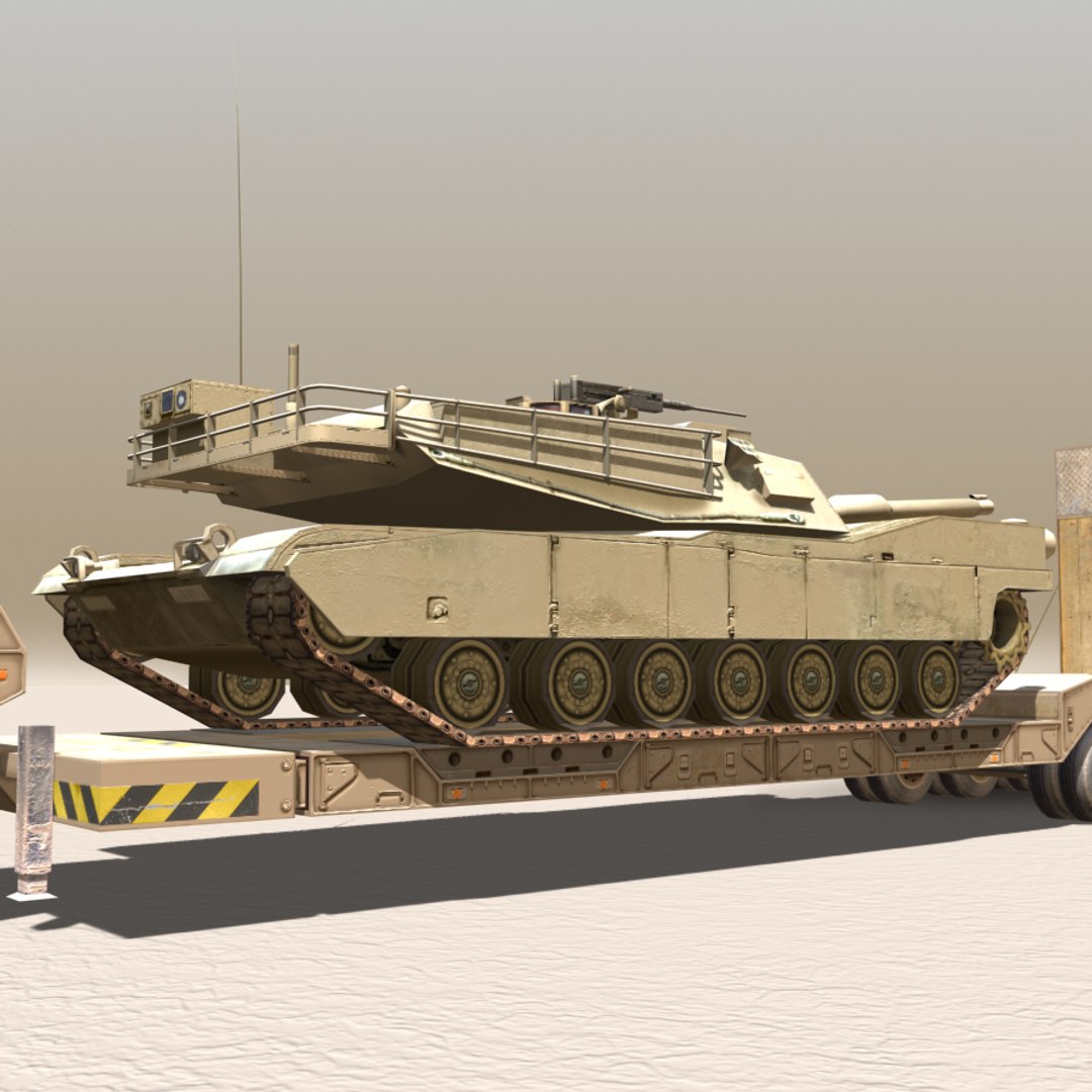3d Military Truck-low Loader Abrams