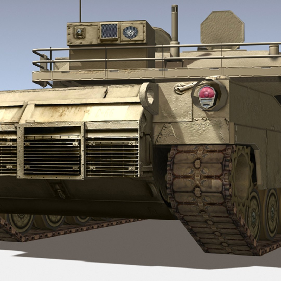 3d military truck-low loader abrams