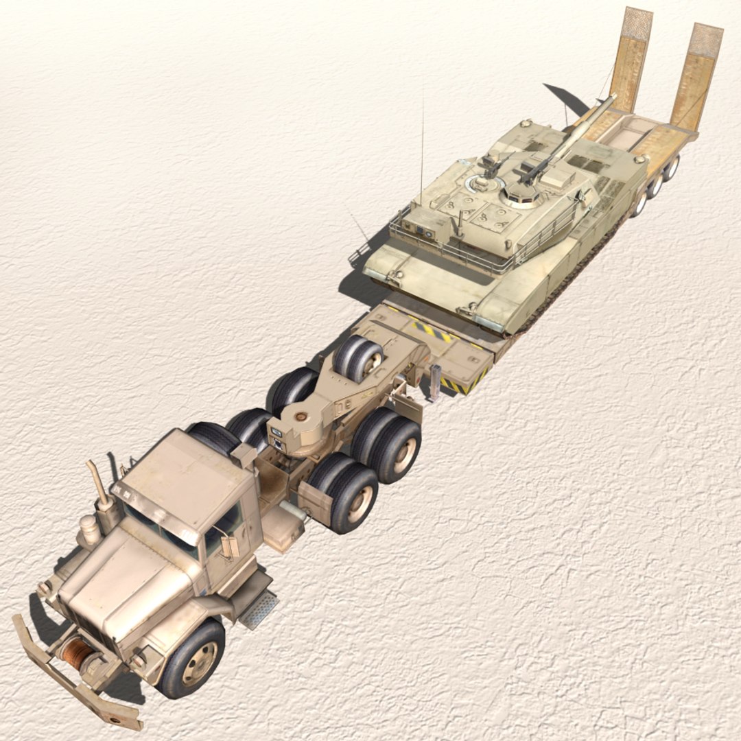 3d Military Truck-low Loader Abrams