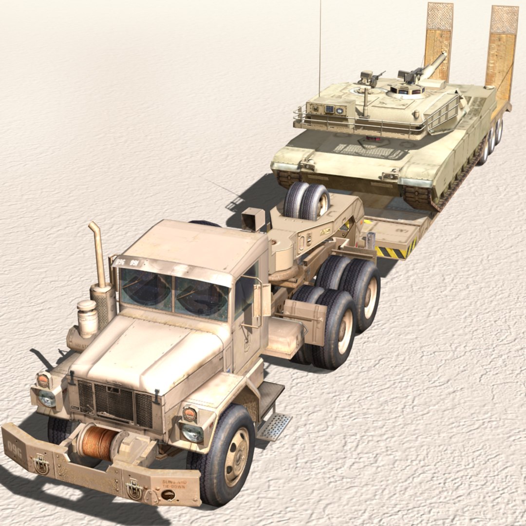 3d Military Truck-low Loader Abrams