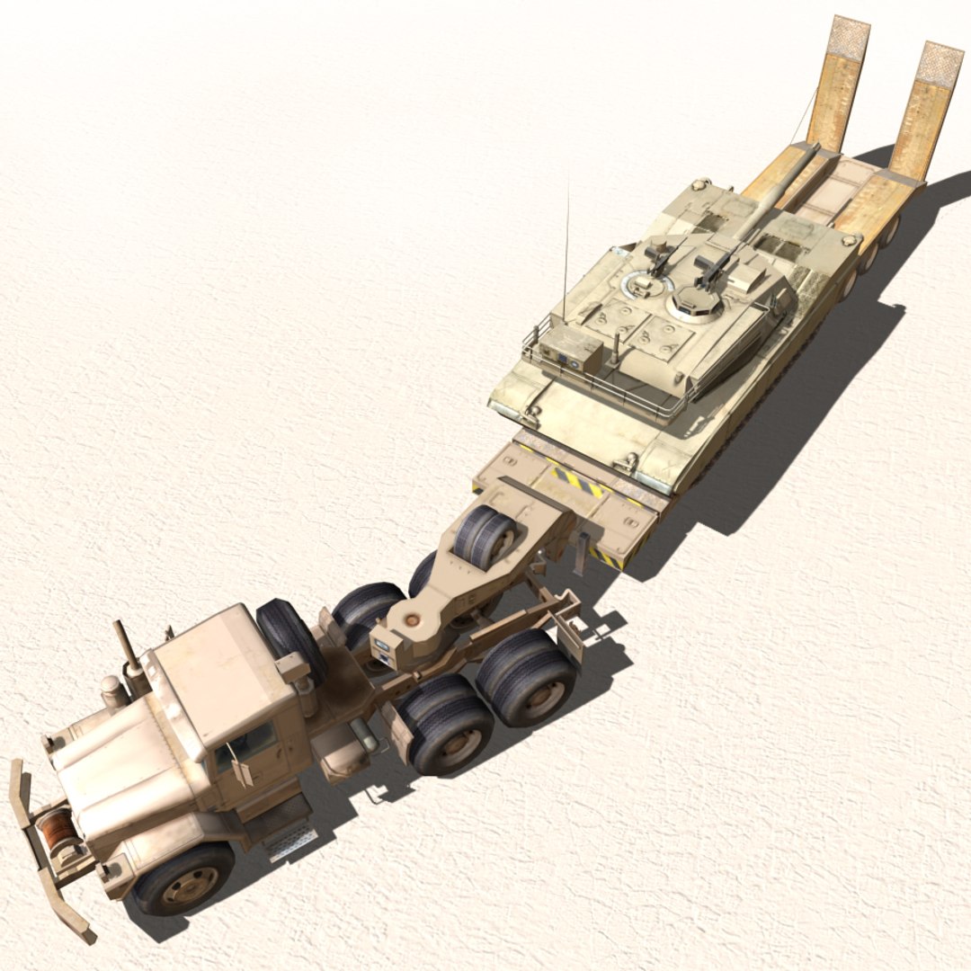 3d Military Truck-low Loader Abrams