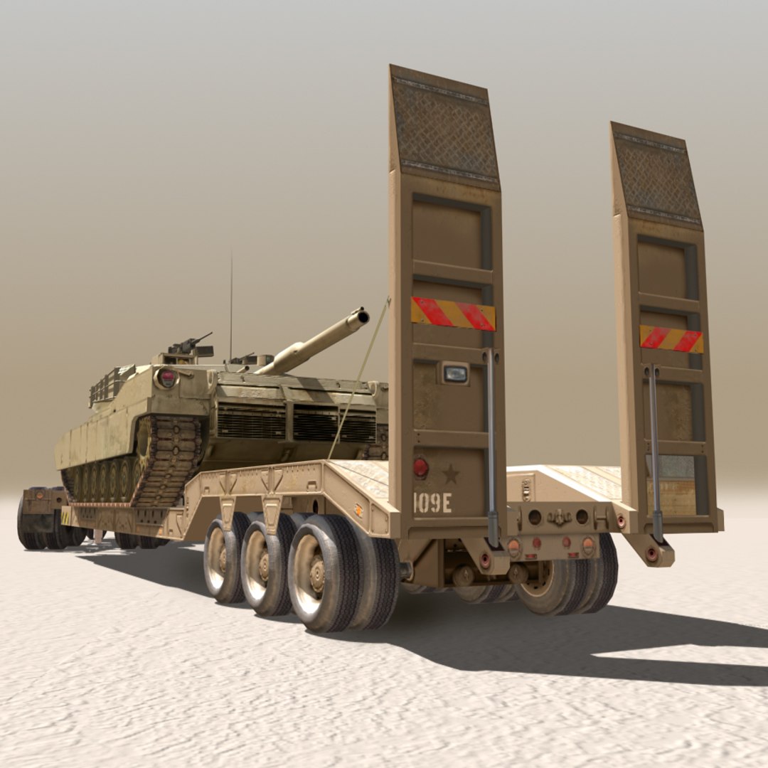 3d Military Truck-low Loader Abrams