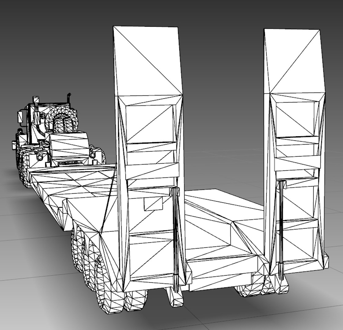 3d military truck-low loader abrams