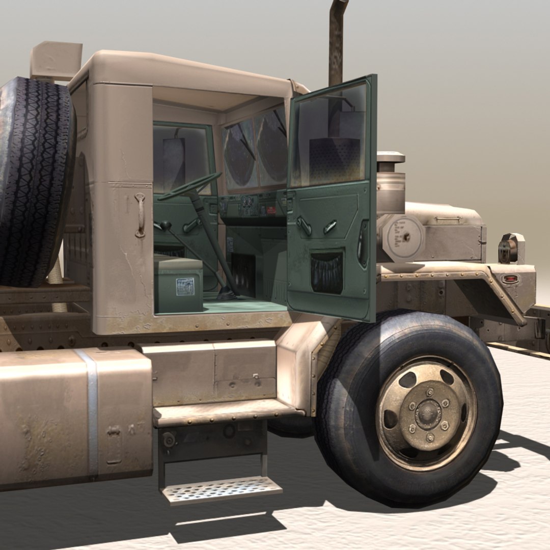 3d military truck-low loader abrams