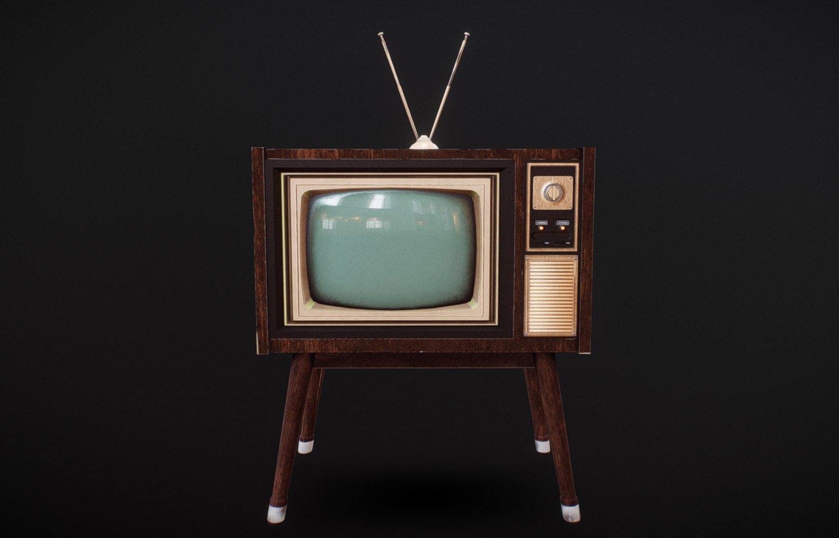Vintage Television Model - TurboSquid 2297486