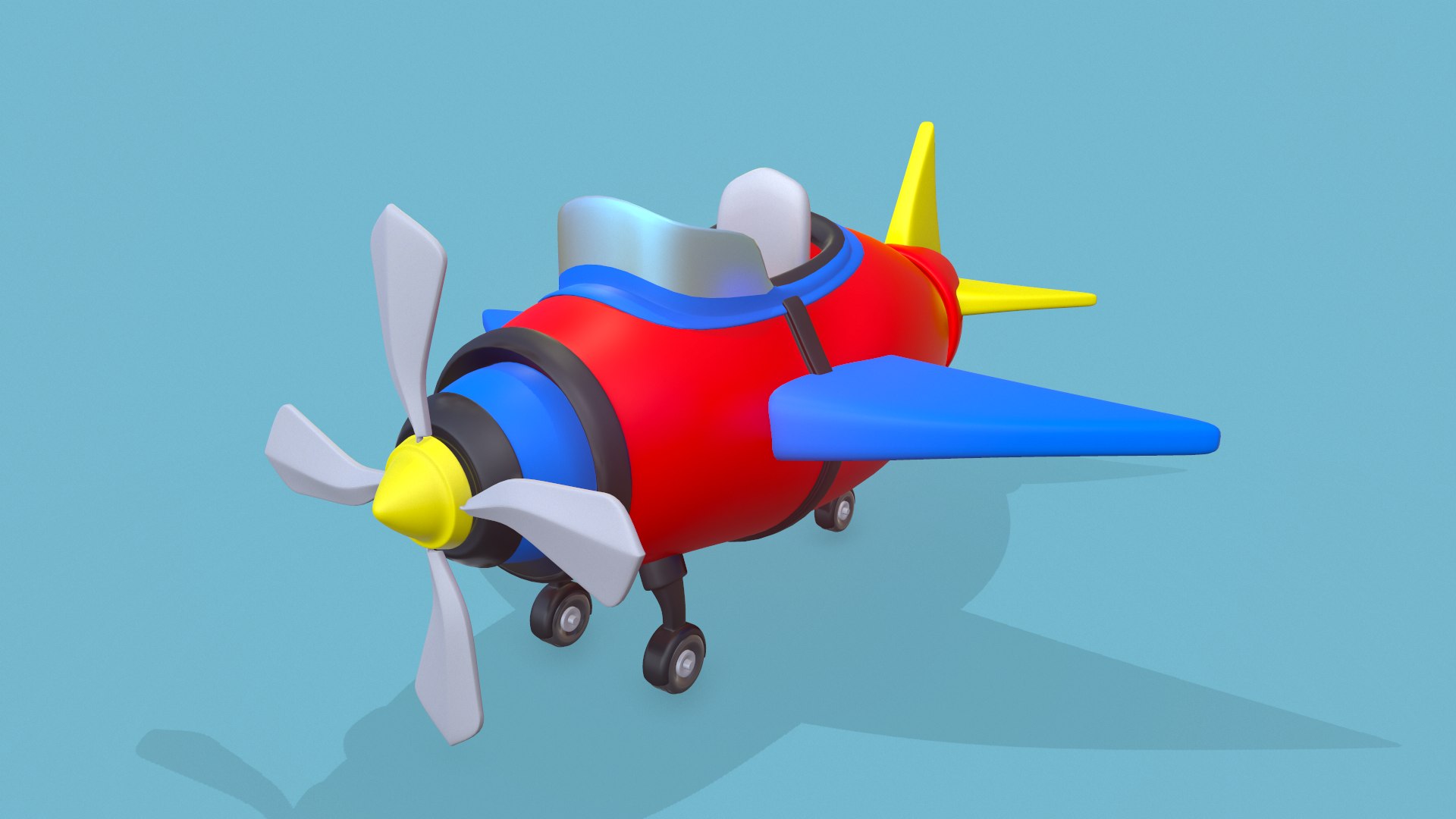 3D Cartoon Airplane Plane Model - TurboSquid 1574219
