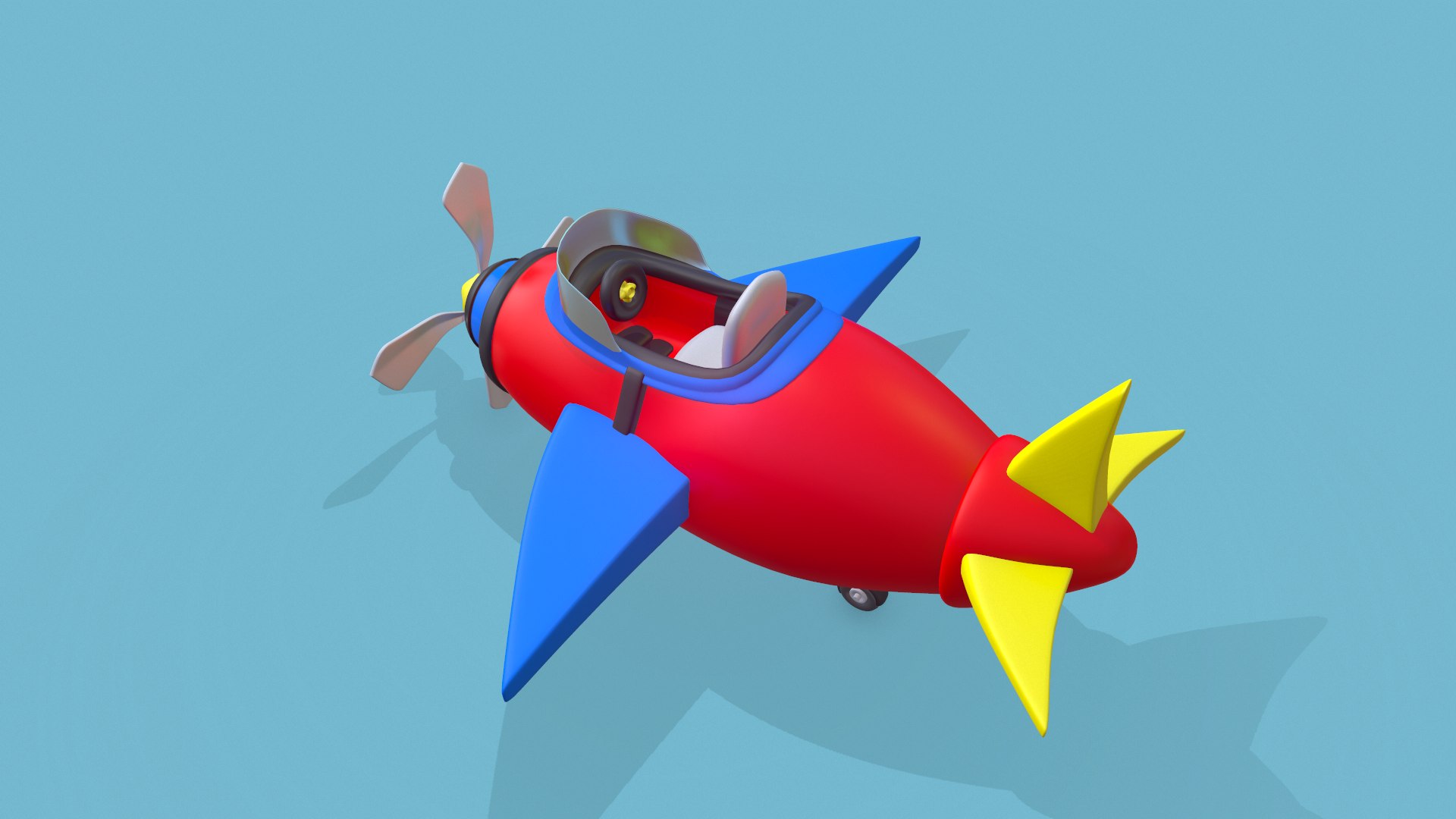 3D Cartoon Airplane Plane Model - TurboSquid 1574219