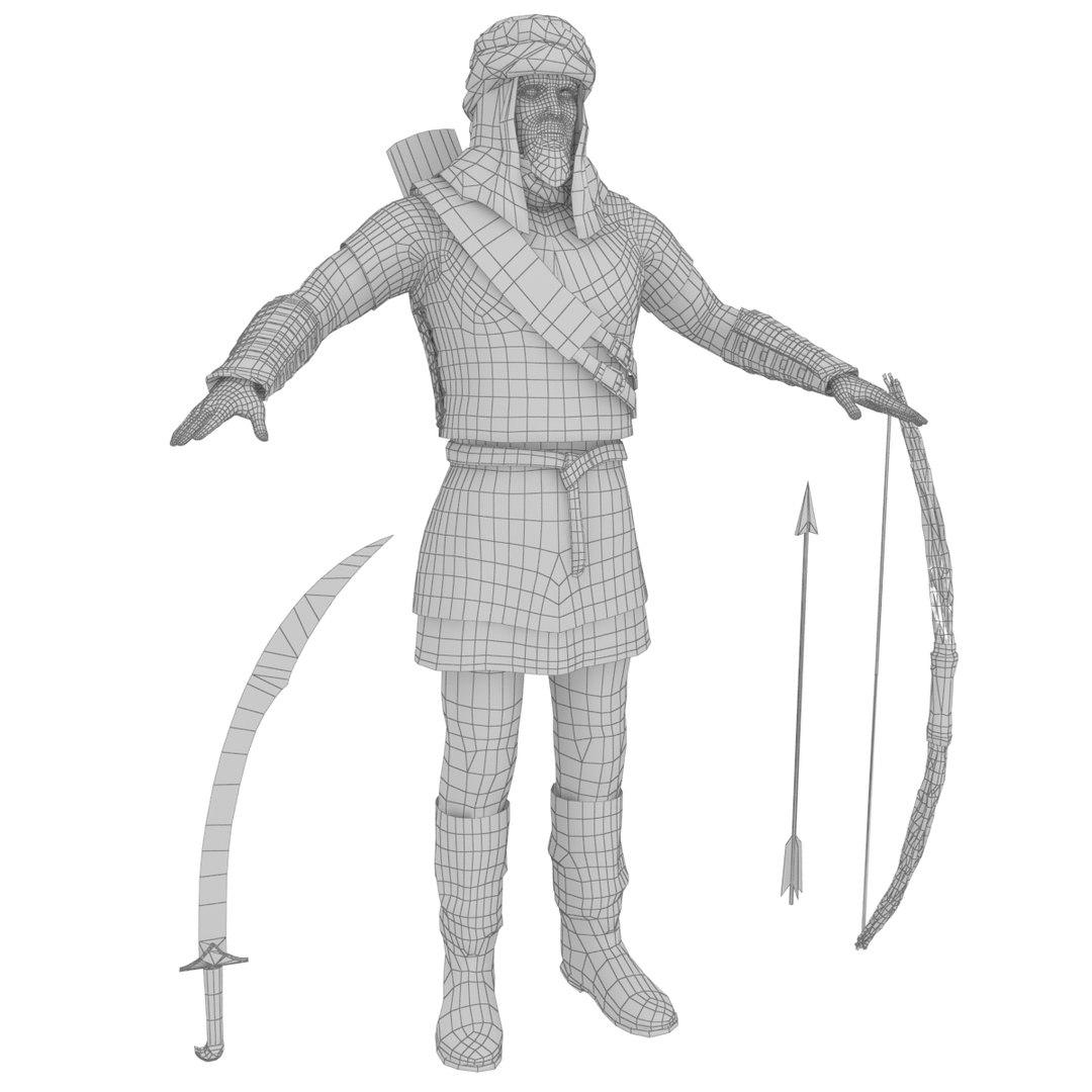 3D Archer Man Bow - TurboSquid 1268606