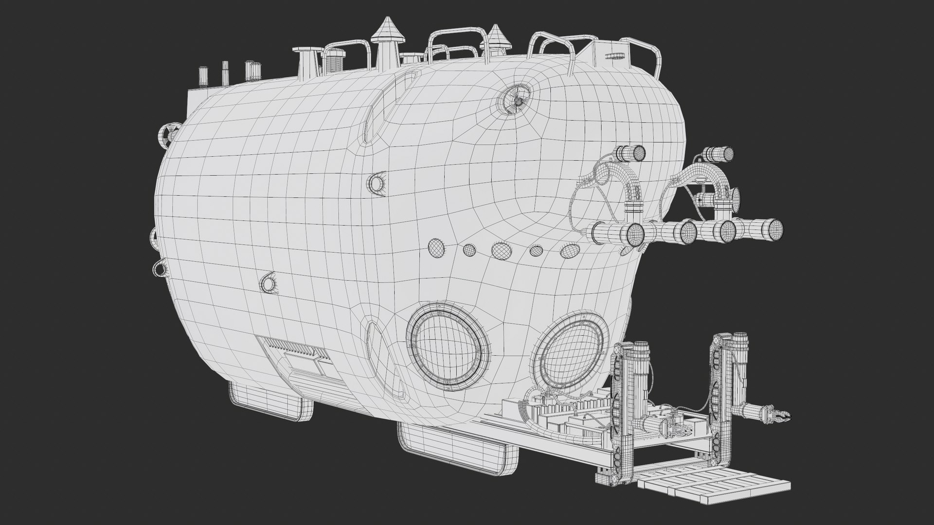 Submersible Fendouzhe Underwater Research Laboratory PBR 3D Model ...