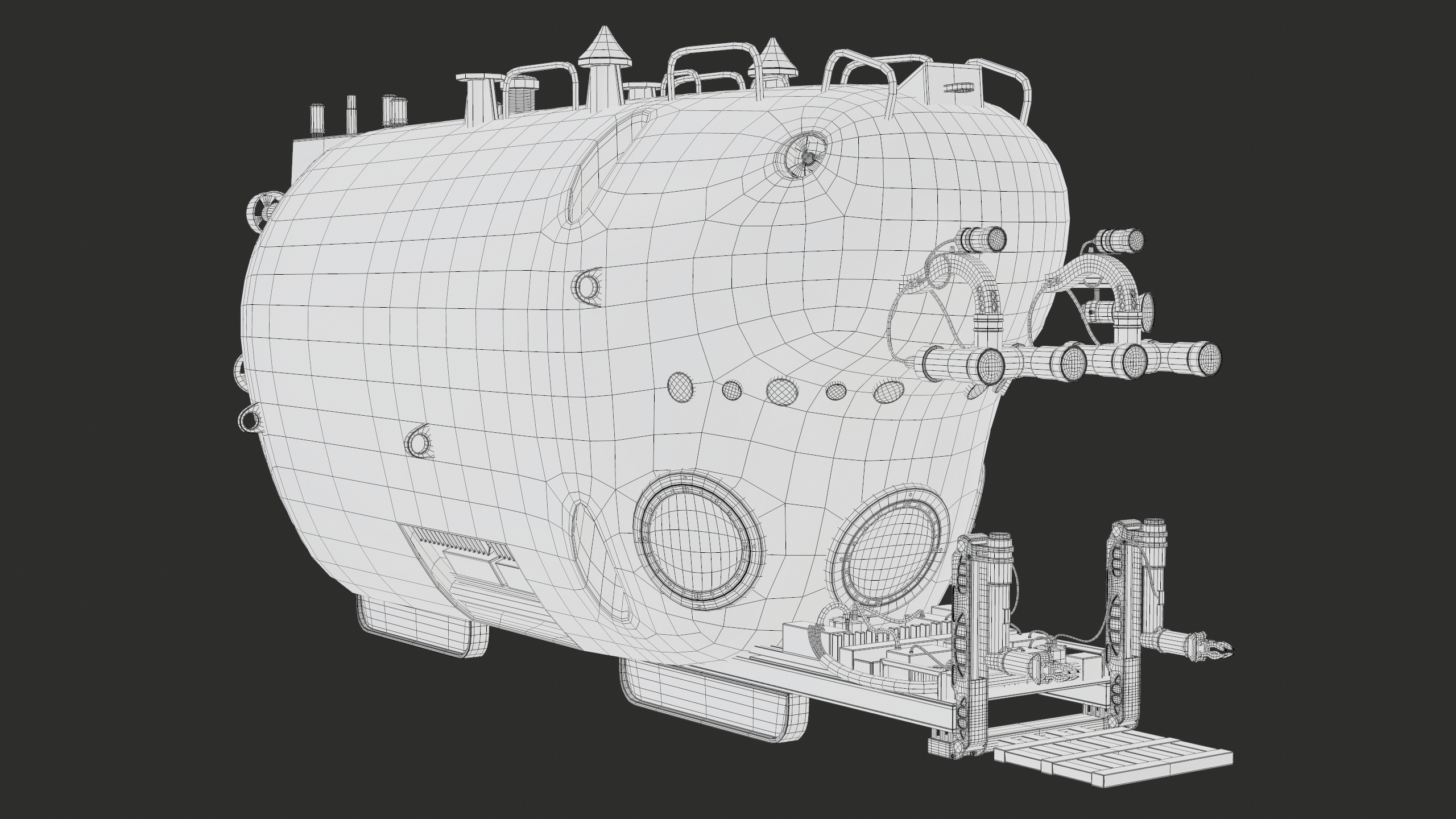 Submersible Fendouzhe Underwater Research Laboratory PBR 3D model ...