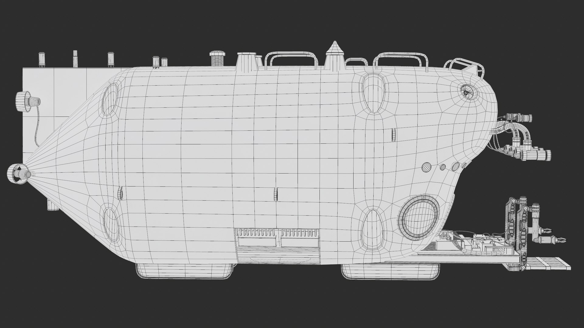 Submersible Fendouzhe Underwater Research Laboratory PBR 3D Model ...