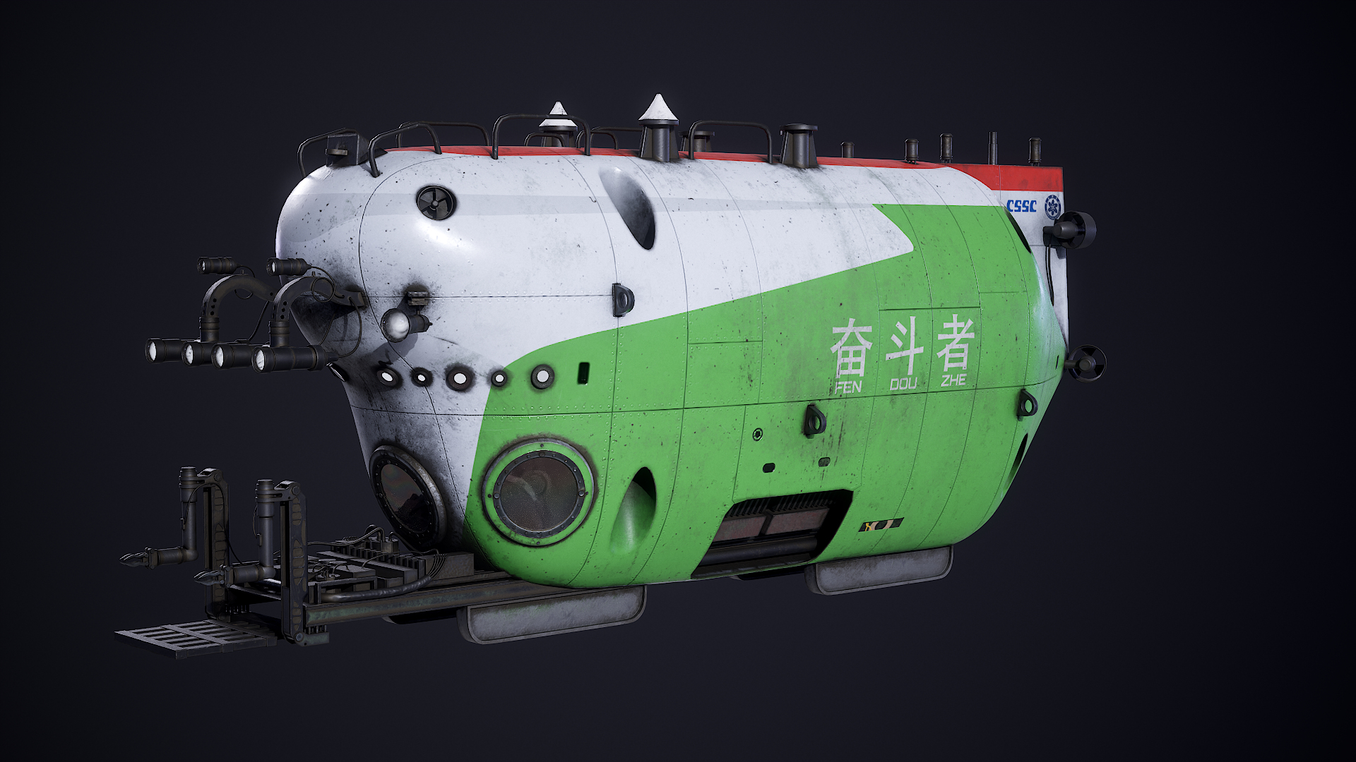 Submersible Fendouzhe Underwater Research Laboratory PBR 3D Model ...