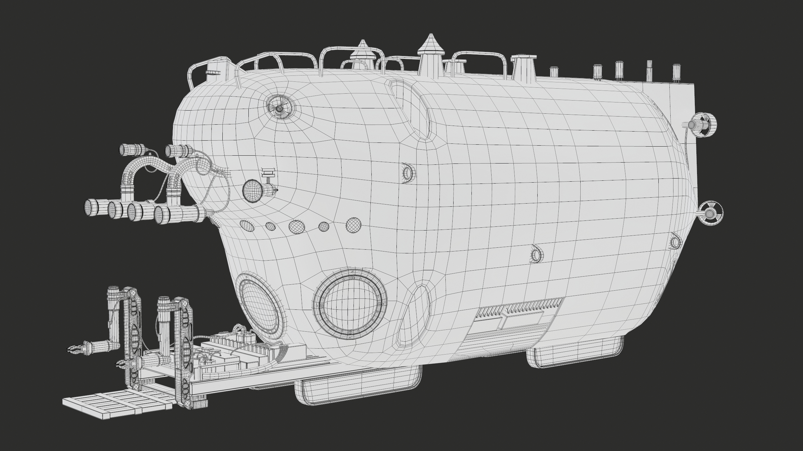 Submersible Fendouzhe Underwater Research Laboratory PBR 3D model ...