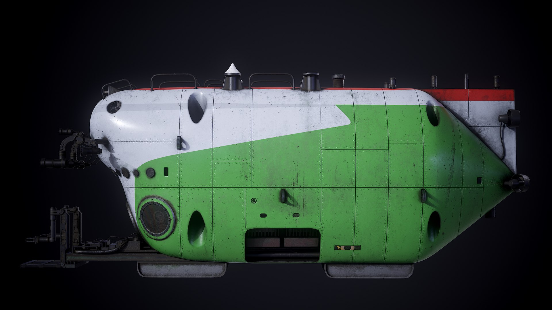 Submersible Fendouzhe Underwater Research Laboratory PBR 3D Model ...