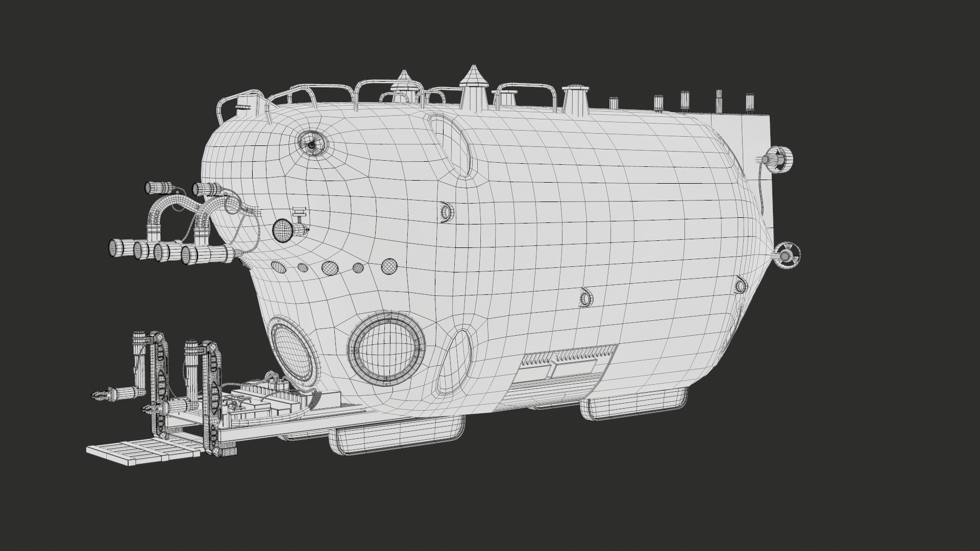 Submersible Fendouzhe Underwater Research Laboratory PBR 3D Model ...