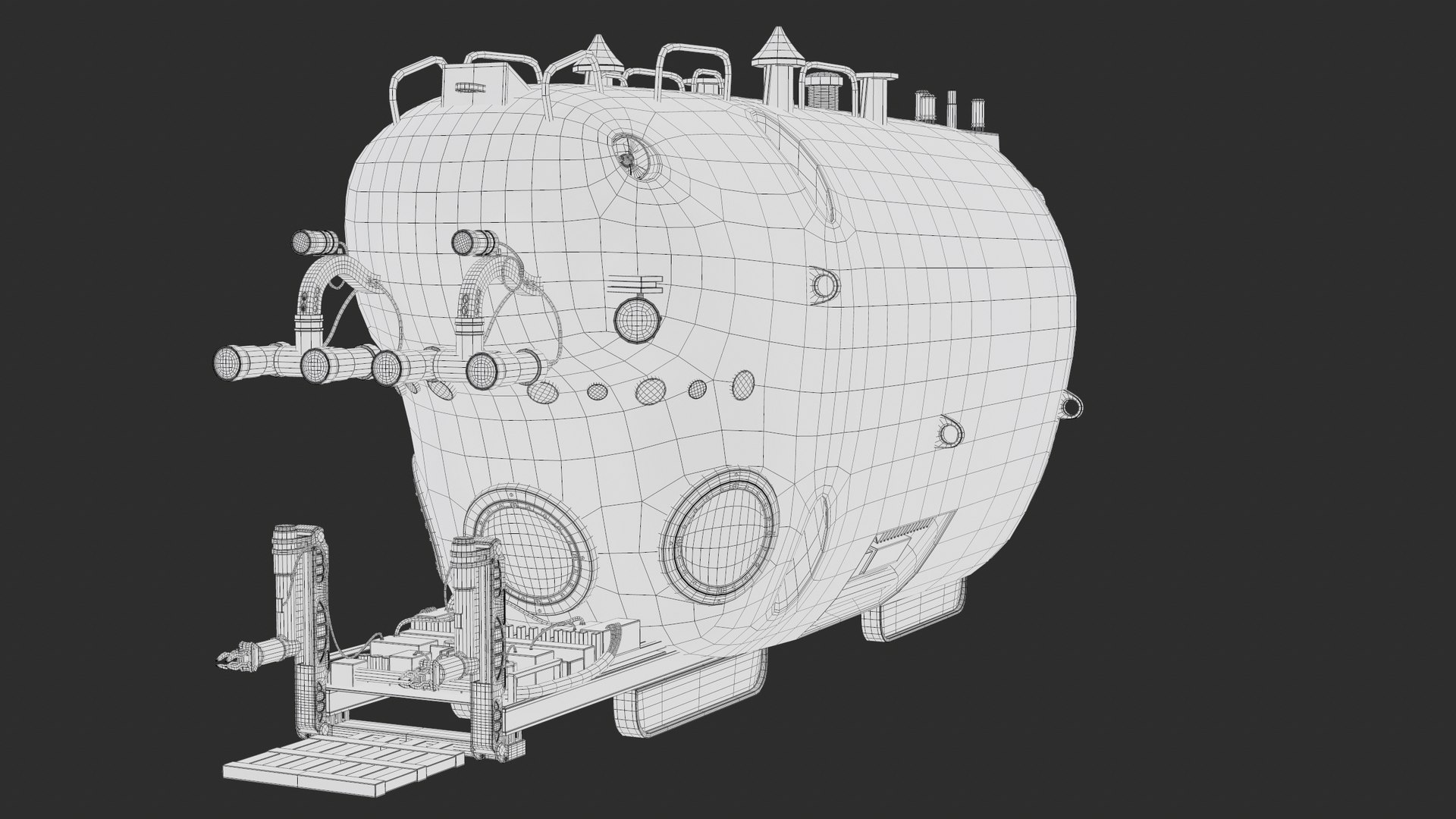 Submersible Fendouzhe Underwater Research Laboratory PBR 3D Model ...