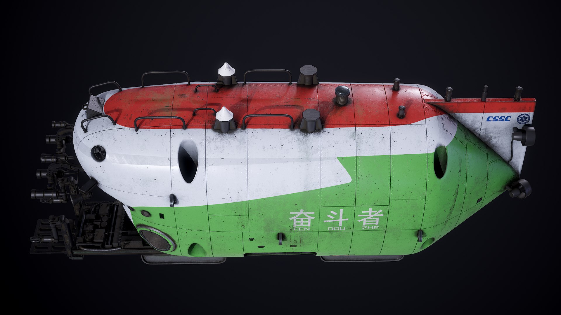 Submersible Fendouzhe Underwater Research Laboratory PBR 3D Model ...