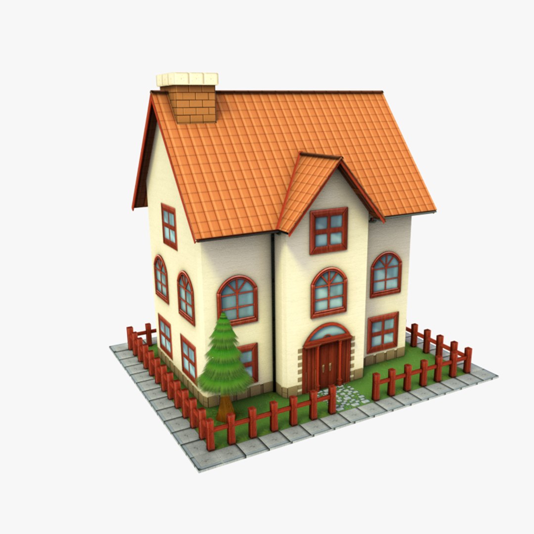 Cartoon House Low-poly 3D Model - TurboSquid 1223359